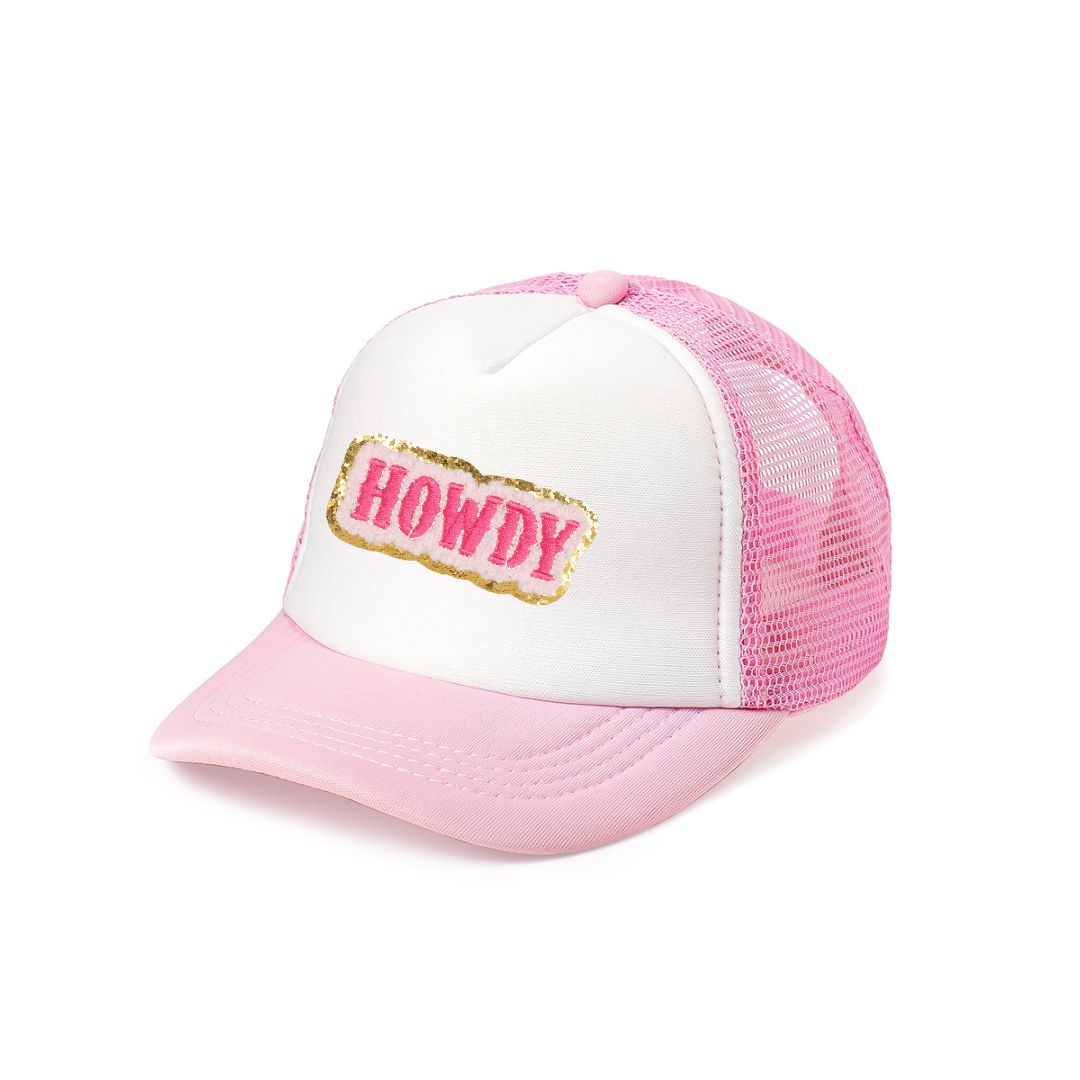 Howdy Patch Trucker Hat - Pink/White – Sweet Wink